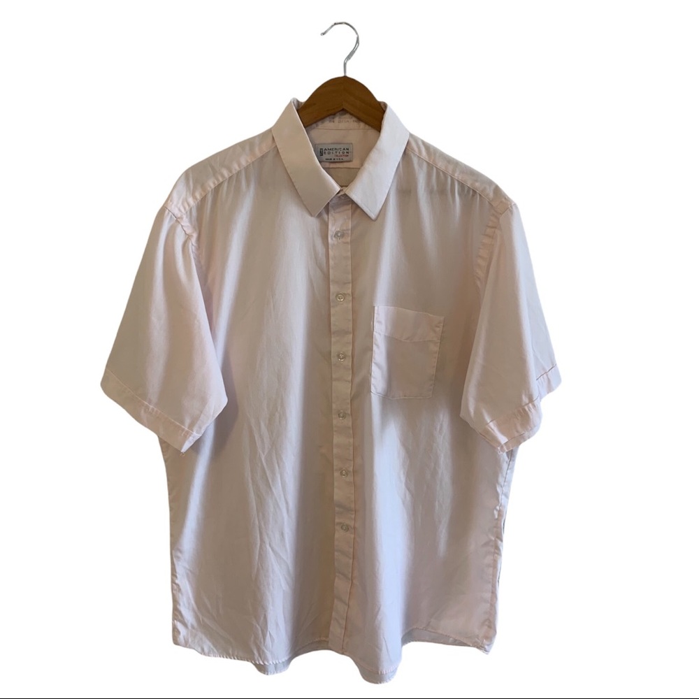 Light Pink Vintage Button Up / Short Sleeve - The Ame… - Gem